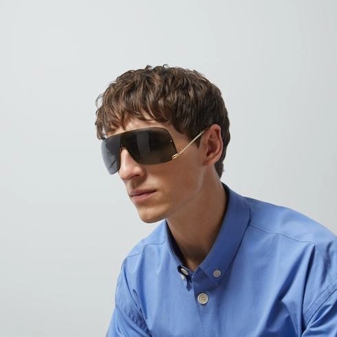 Gucci Shield Frame Sunglasses - Gray