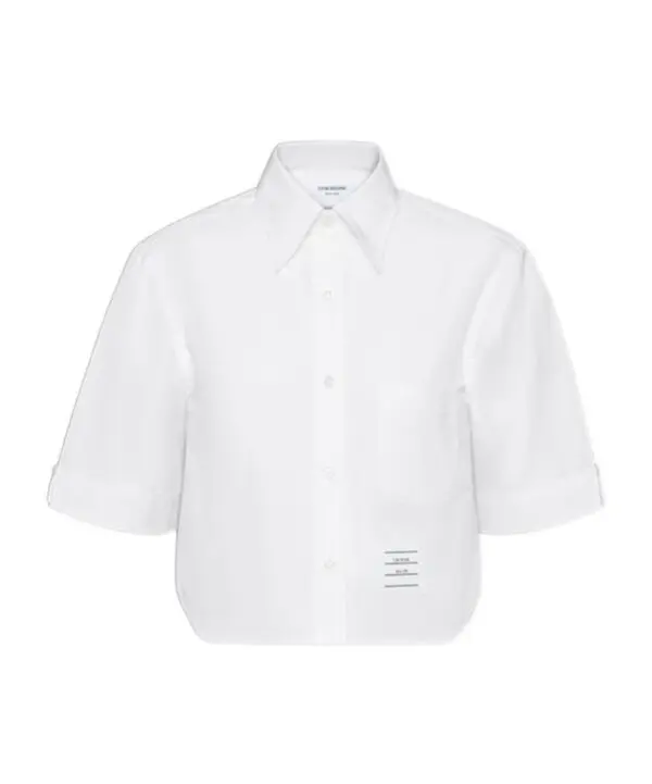 Thom Browne Cropped Shirt With Lapel And Pocket - No