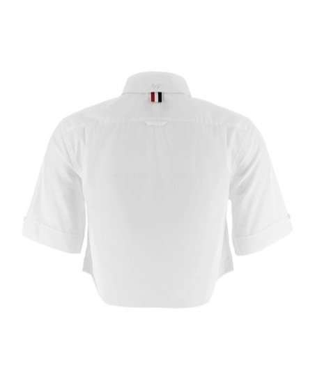 Thom Browne Cropped Shirt With Lapel And Pocket