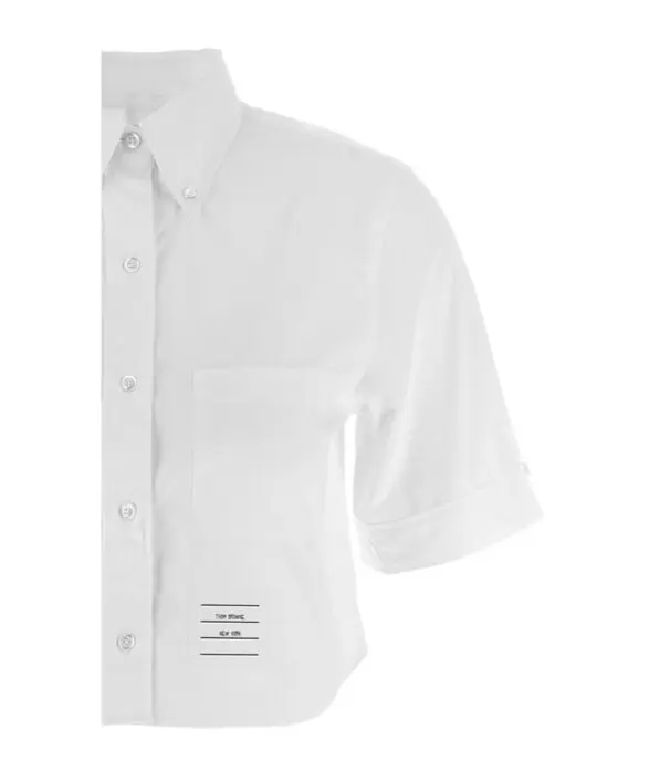 Thom Browne Cropped Shirt With Lapel And Pocket