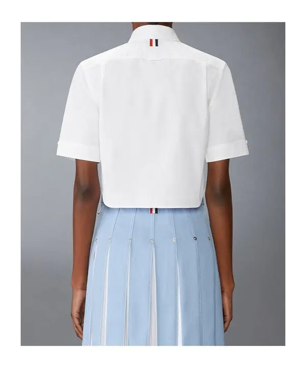 Thom Browne Cropped Shirt With Lapel And Pocket