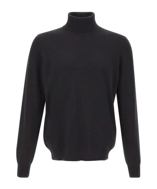 GRAN SASSO Ribbed Turtleneck Knitted Sweater - Black