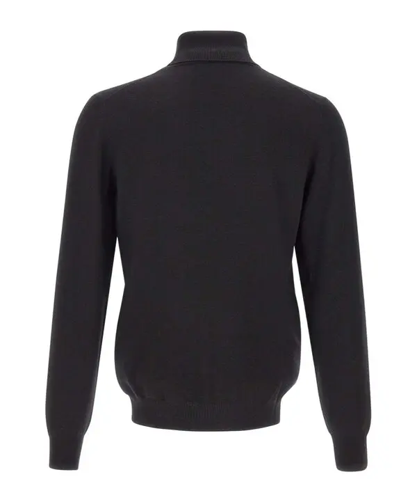 GRAN SASSO Ribbed Turtleneck Knitted Sweater - Black