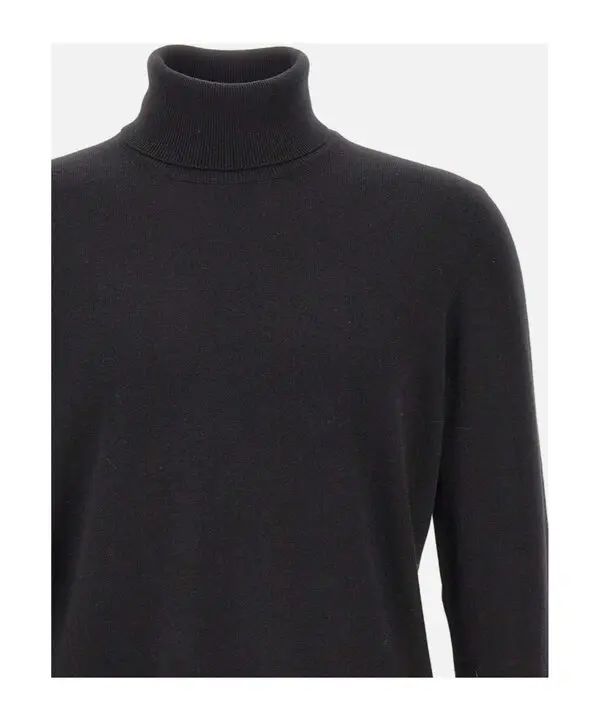 GRAN SASSO Ribbed Turtleneck Knitted Sweater - Black
