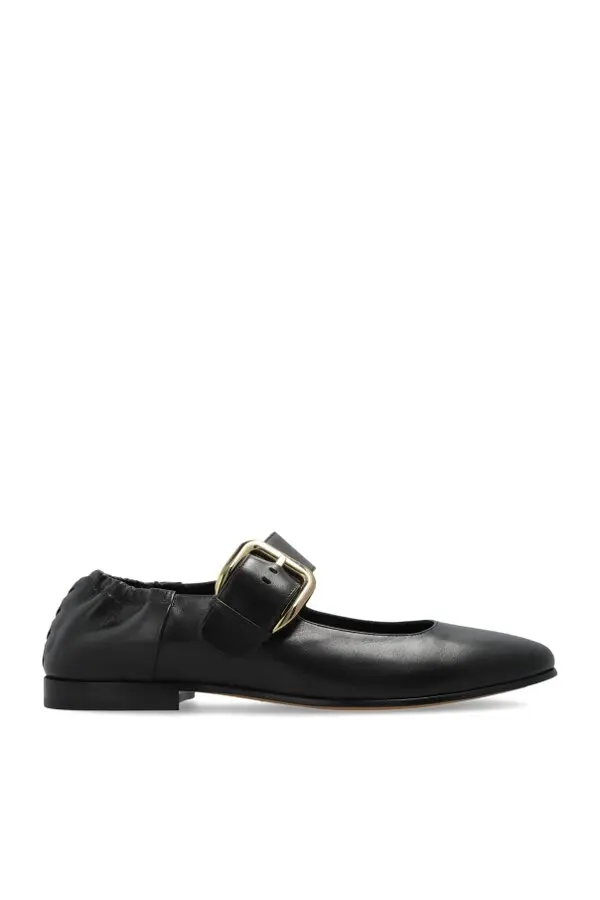 Bottega Veneta Crinkled Astaire Flats With Buckle