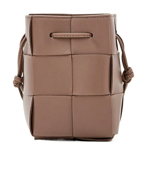 Bottega Veneta Cassette Mini Bucket Bag - Brown Grey