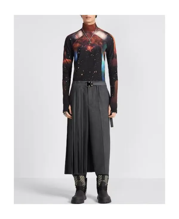 Dior Belted Pleated Skirt