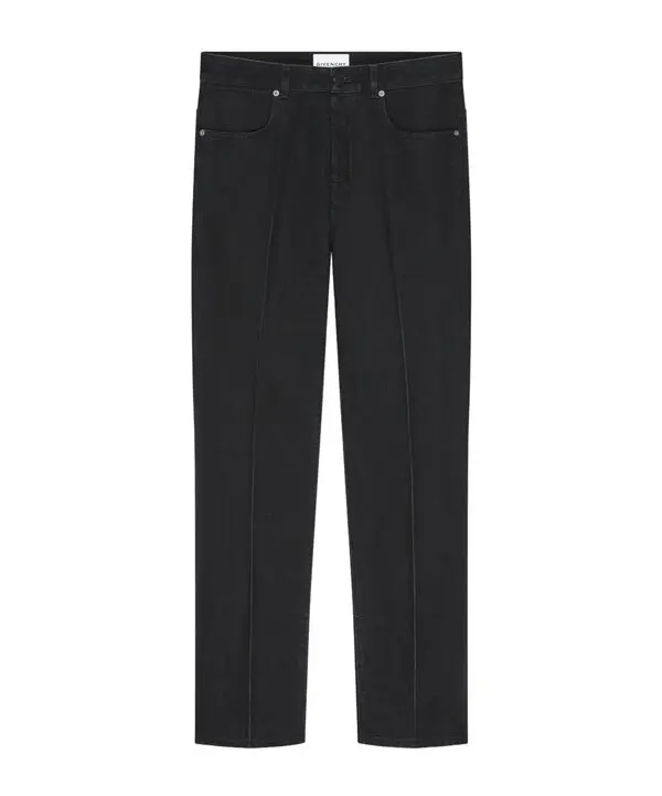 Givenchy Straight Fit Jeans With Crease Effect - Black