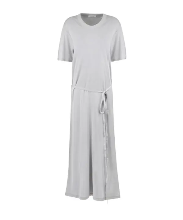 LEMAIRE Belted Crewneck T-shirt Dress - White