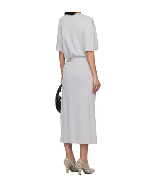 LEMAIRE Belted Crewneck T-shirt Dress - White