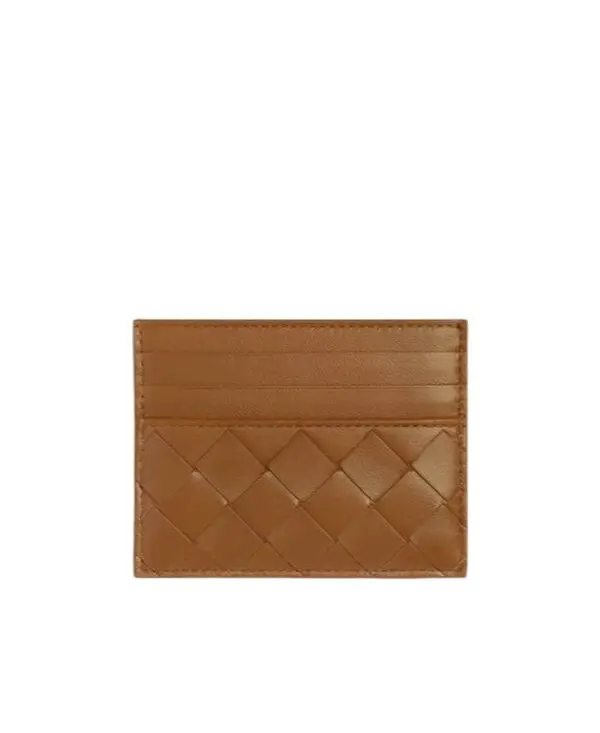Bottega Veneta Intrecciato Credit Card Case - Brown