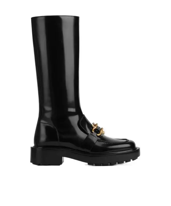 Bottega Veneta Leather Horse Buckle Boots