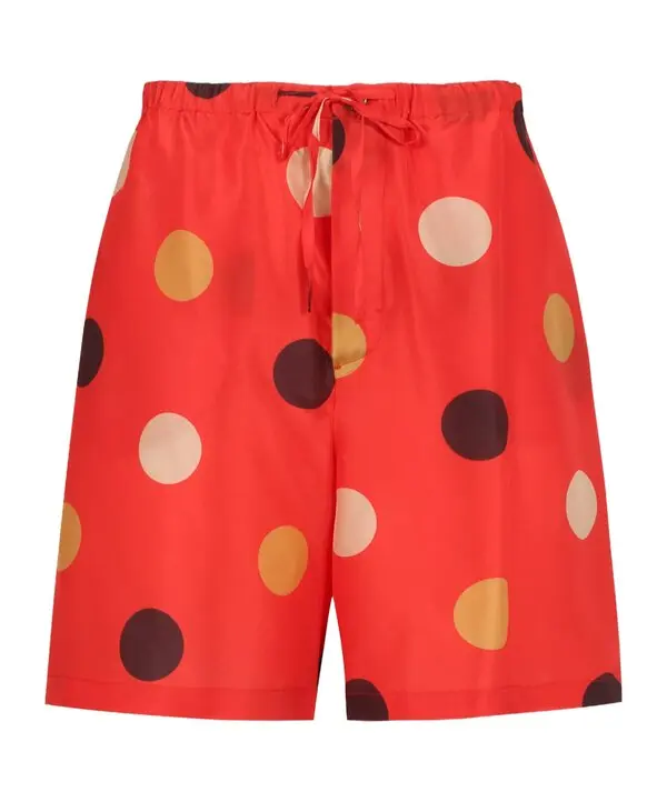 Aspesi Polka Dot Drawstring Shorts - Red