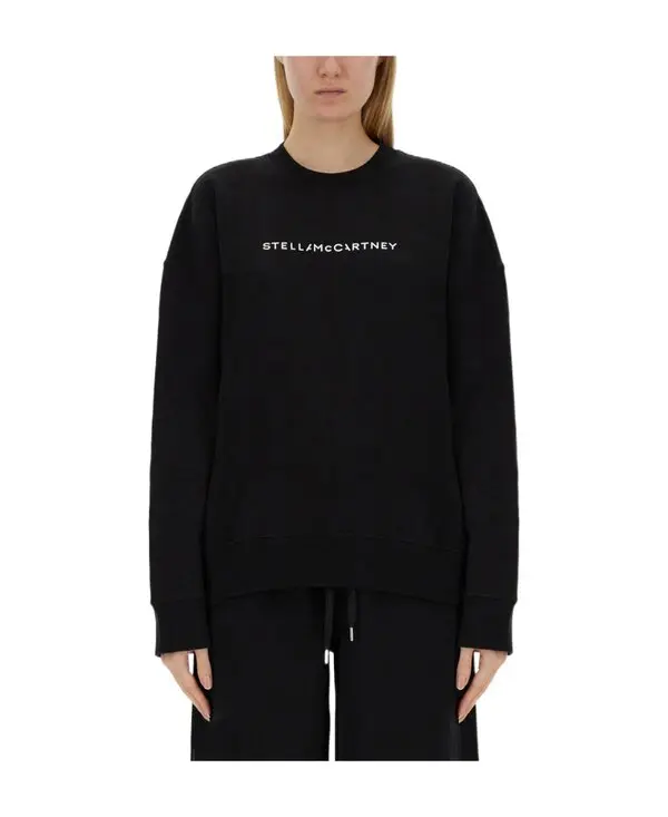 Stella McCartney Crewneck Sweatshirt With Logo - Black