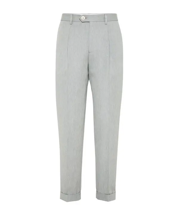 Brunello Cucinelli Pressed Crease Tapered Leg Trousers - No