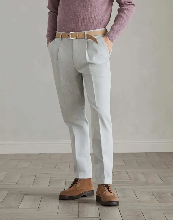 Brunello Cucinelli Pressed Crease Tapered Leg Trousers