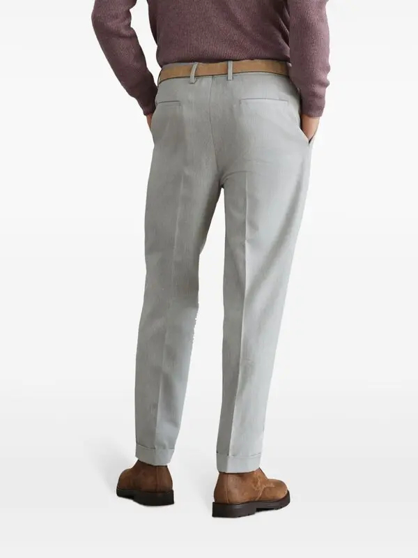 Brunello Cucinelli Pressed Crease Tapered Leg Trousers