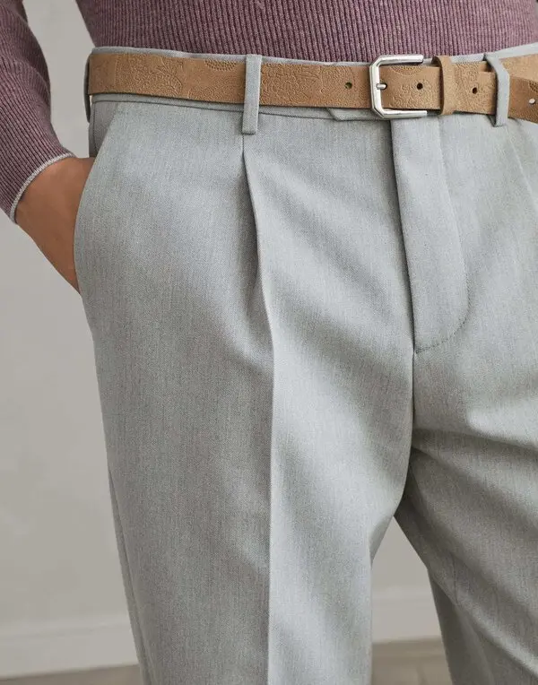 Brunello Cucinelli Pressed Crease Tapered Leg Trousers