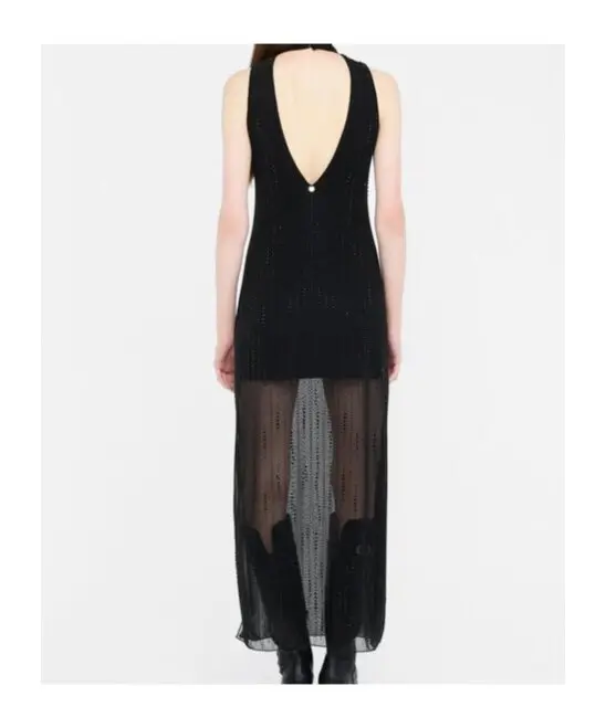 Liu Jo Embellished High Neck Tulle Maxi Dress