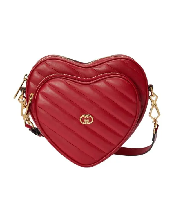 Gucci Heart Shaped Shoulder Bag - Red