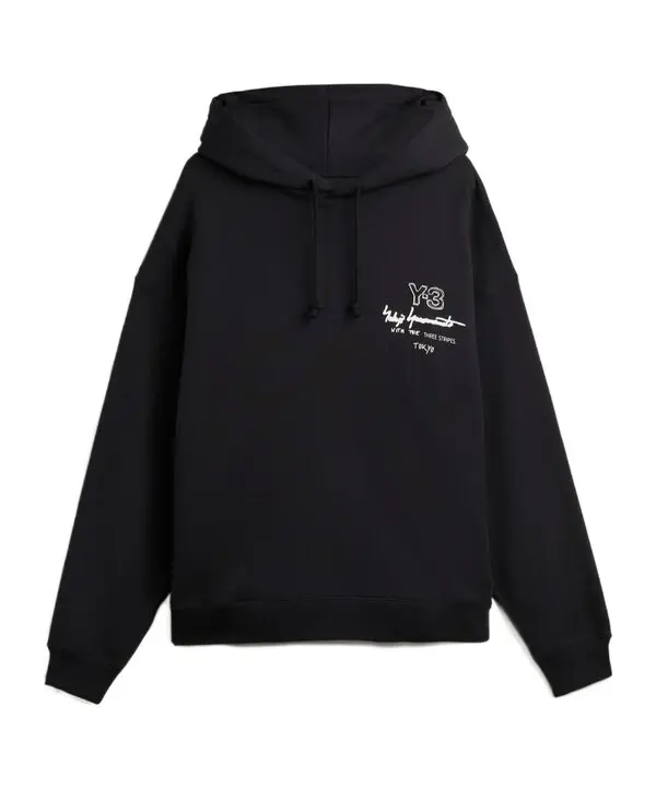 Y3 Graphic-print Hoodie - Black