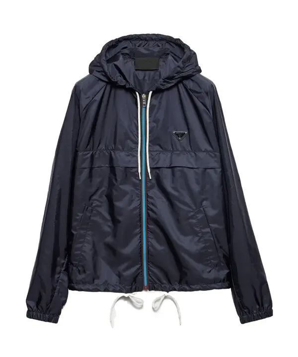 Prada Re-nylon Zip-up Hooded Jacket - Blue