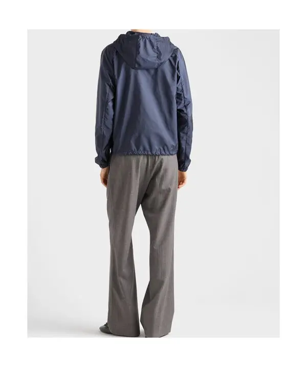 Prada Re-nylon Zip-up Hooded Jacket - Blue