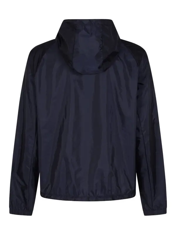 Prada Logo Plaque Zip-up Hooded Jacket