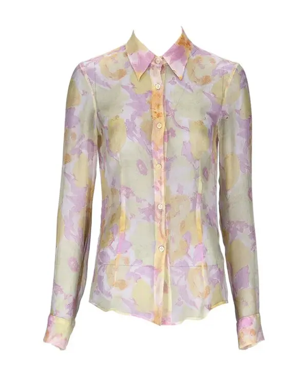 Dries Van Noten Floral Print Long Sleeve Shirt