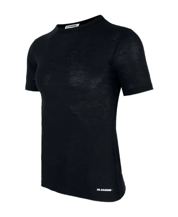 JIL SANDER Logo Printed Crewneck T-shirt - Black