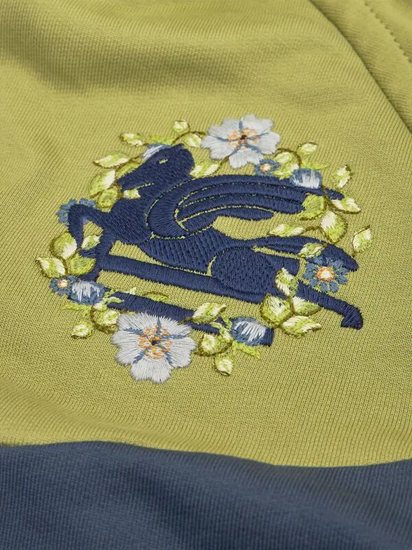 Etro Pegaso Embroidered Two-tone Drawstring Hoodie