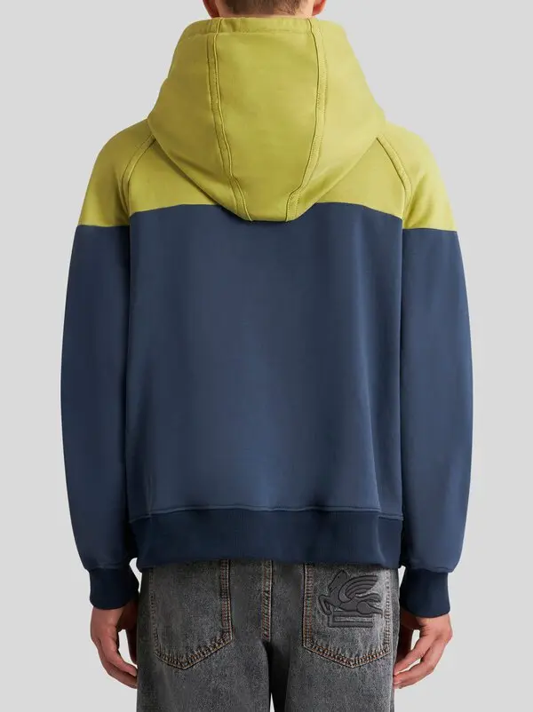Etro Pegaso Embroidered Two-tone Drawstring Hoodie
