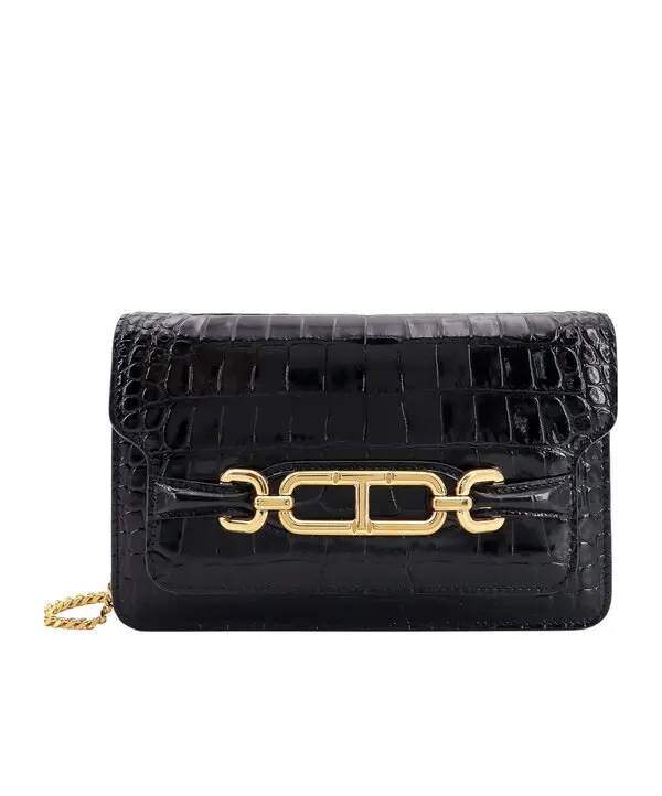TOM FORD Whitney Embossed Small Shoulder Bag - Black
