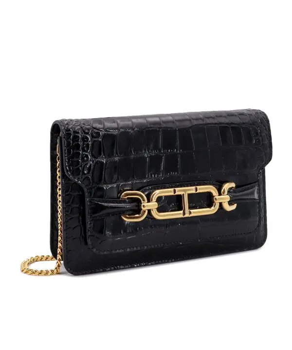 TOM FORD Whitney Embossed Small Shoulder Bag - Black