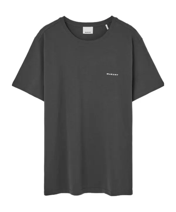 Isabel Marant Étoile Zafferh Logo Embroidered Crewneck T-shirt - Black