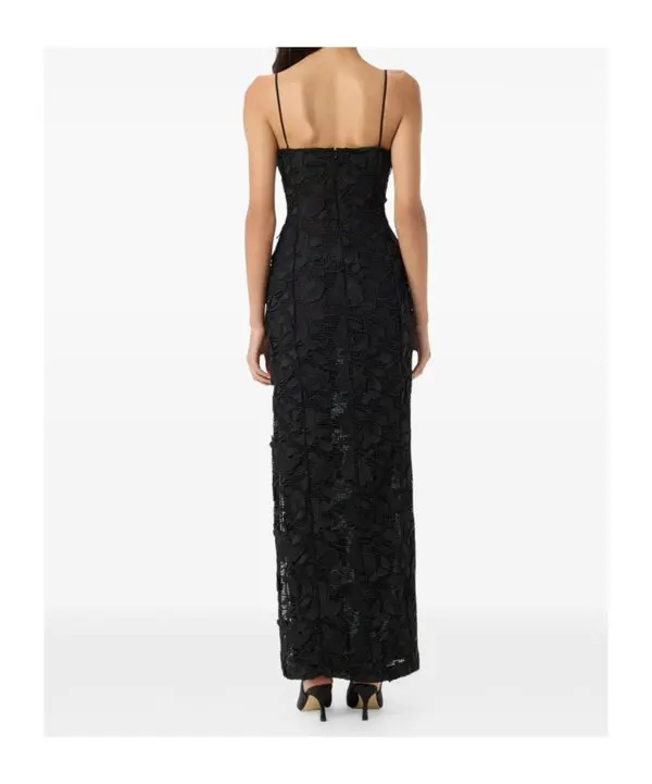 Blumarine Spaghetti Strap Butterfly Embellished Gown