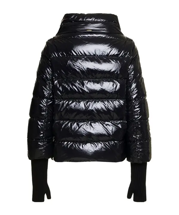 Herno Glove Detailed Down Jacket With Logo