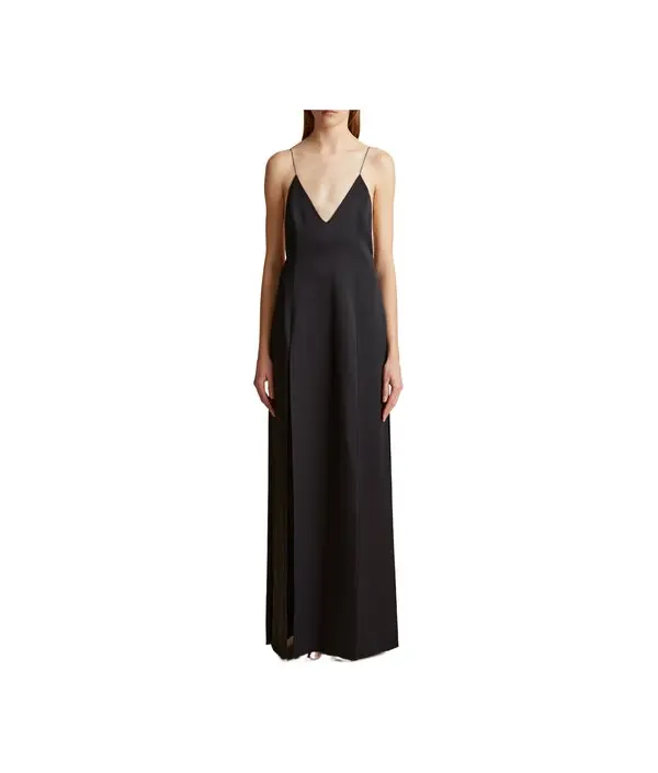 Khaite The Nonya V-neck Sleeveless Maxi Dress