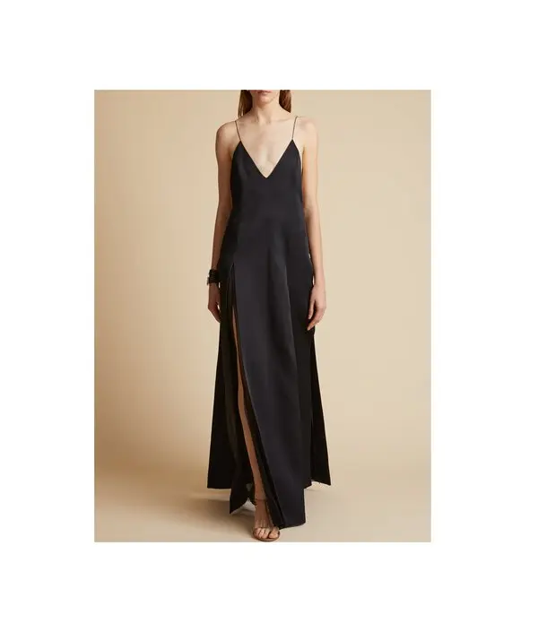 Khaite The Nonya V-neck Sleeveless Maxi Dress