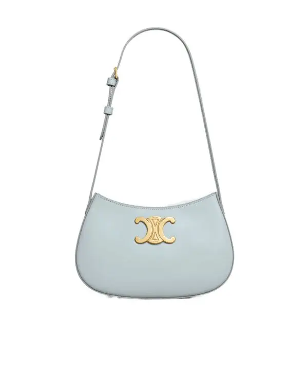 Celine Medium Tilly Bag In Shiny Calfskin - Ice Blue