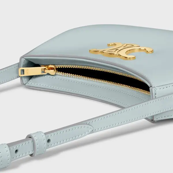 Celine Medium Tilly Bag In Shiny Calfskin - Ice Blue