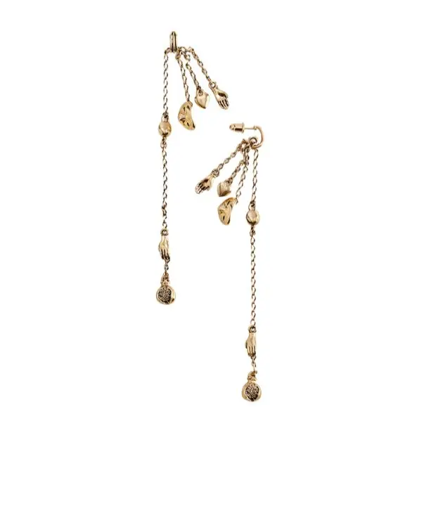 LEMAIRE Charm Chain Drop Earrings - Yellow