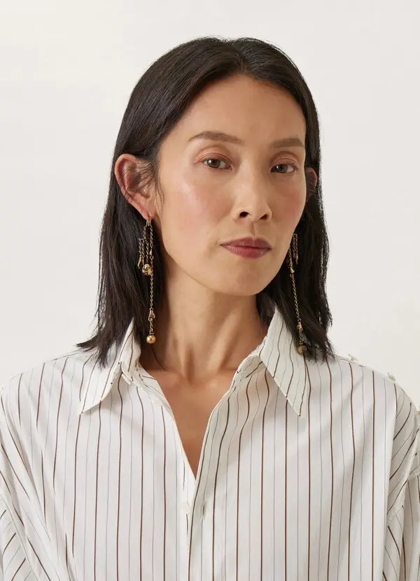 LEMAIRE Charm Chain Drop Earrings - Yellow