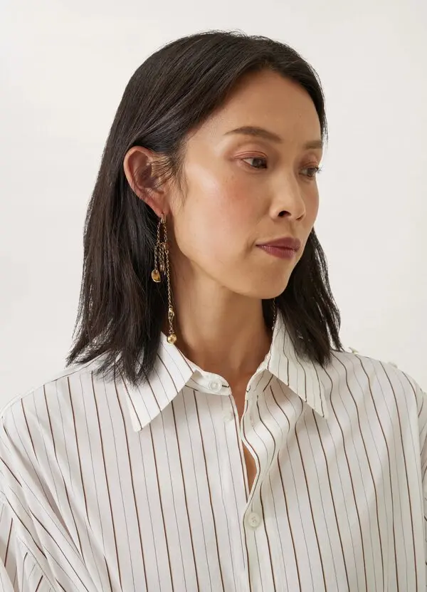 LEMAIRE Charm Chain Drop Earrings - Yellow