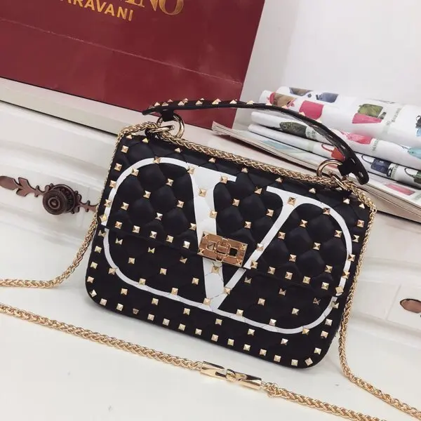 Valentino Garavani Small Rockstud Spike Shoulder Bag - Black