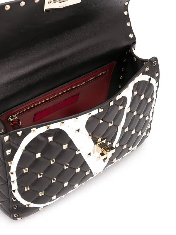 Valentino Garavani Small Rockstud Spike Shoulder Bag - Black