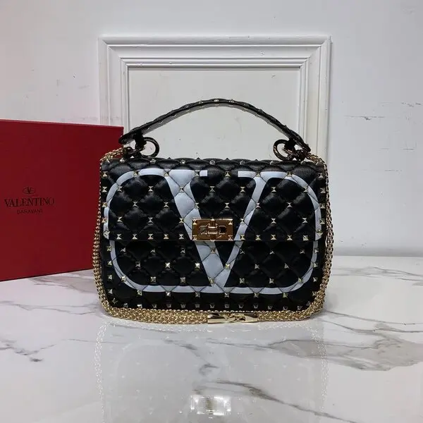 Valentino Garavani Small Rockstud Spike Shoulder Bag - Black