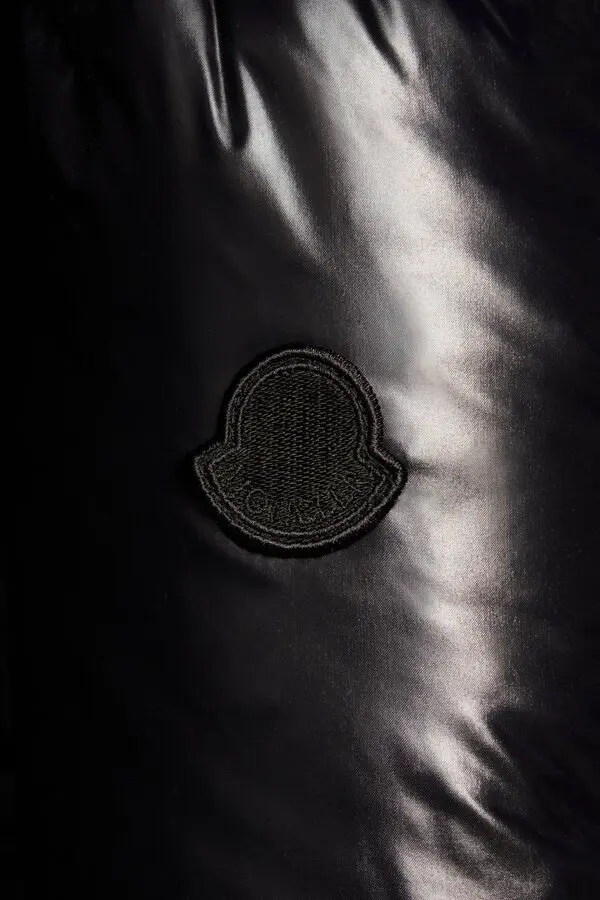 Moncler Long Down Jacket With Zippered Front And Classic Collar