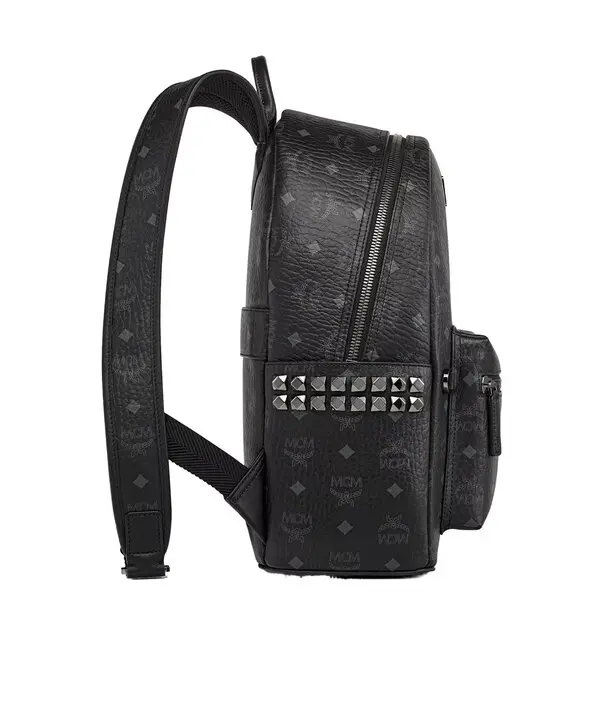 Mcm Stark Studded Monogram Backpack