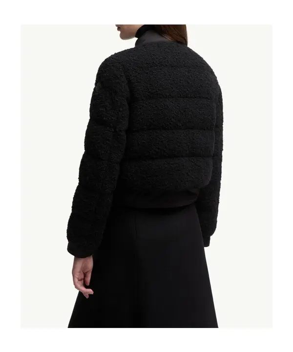 Moncler Blandy Wool Blend Bouclé Short Down Jacket - Black